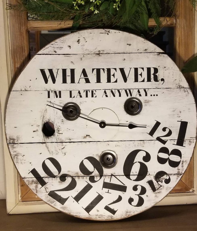 23 36 Inch Industrial Style Clock / Cable Wire Spool Clock / - Etsy