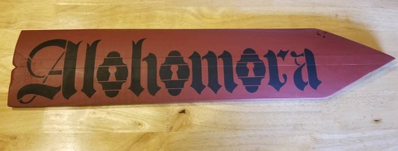 Alohomora Wood Sign / Arrow Sign / Wall Decor . - Etsy