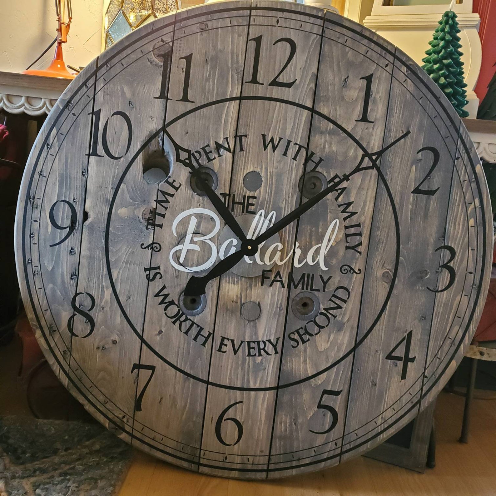 Customizable Wire Spool Clock / 32 or 36 Inch Custom Clock / | Etsy