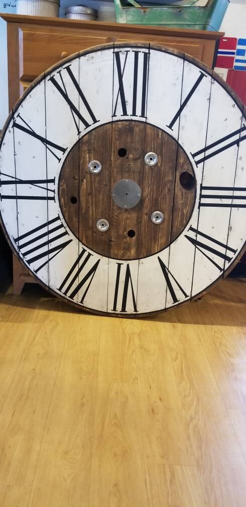 3236 or 48 Inch Cable Wire Spool Farmhouse Clock / Oversized - Etsy