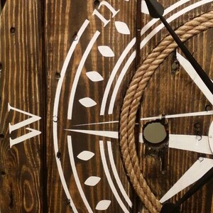 Nautical 32 Inch Wooden Wire Spool Clock / Housewarming Gift/ Rustic ...