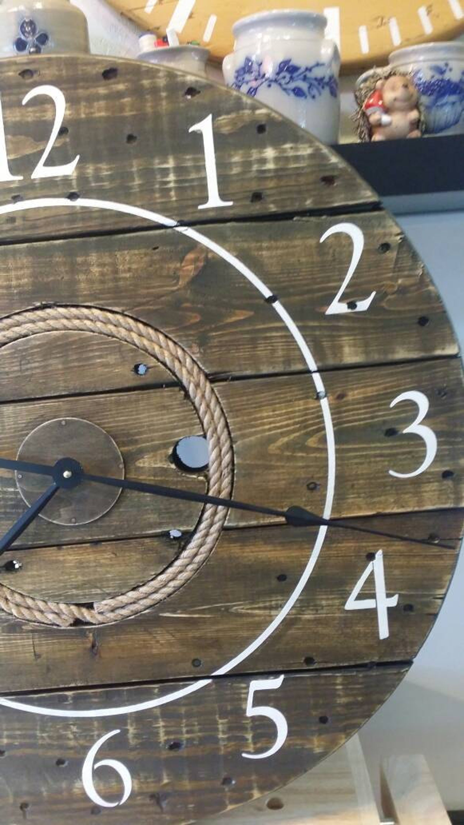 29 Inch Rustic Wire Spool Clock / Wall Decor / Housewarming - Etsy