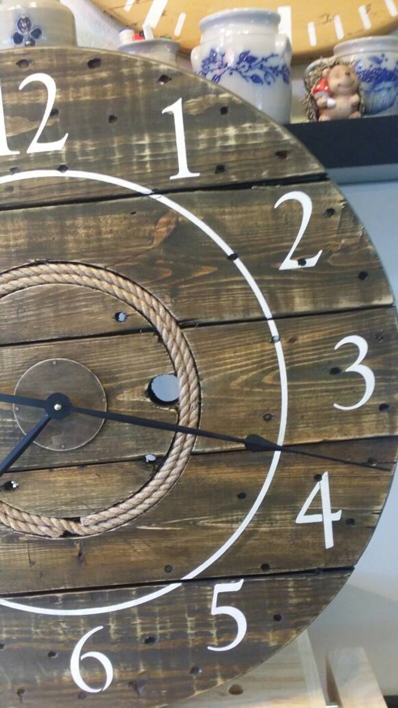 29 Inch Rustic Wire Spool Clock / Wall Decor / Housewarming - Etsy