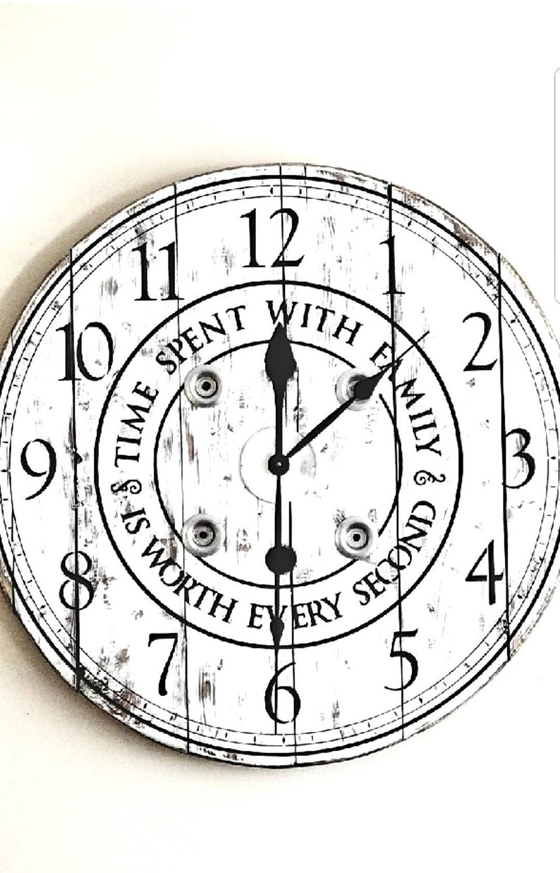 32 Inch Cable Wire Spool Clock / Farmhouse / Oversized Wall Clock ...