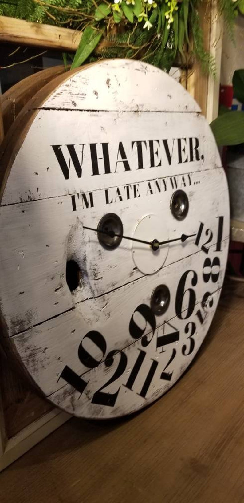 23 36 Inch Industrial Style Clock / Cable Wire Spool Clock / - Etsy