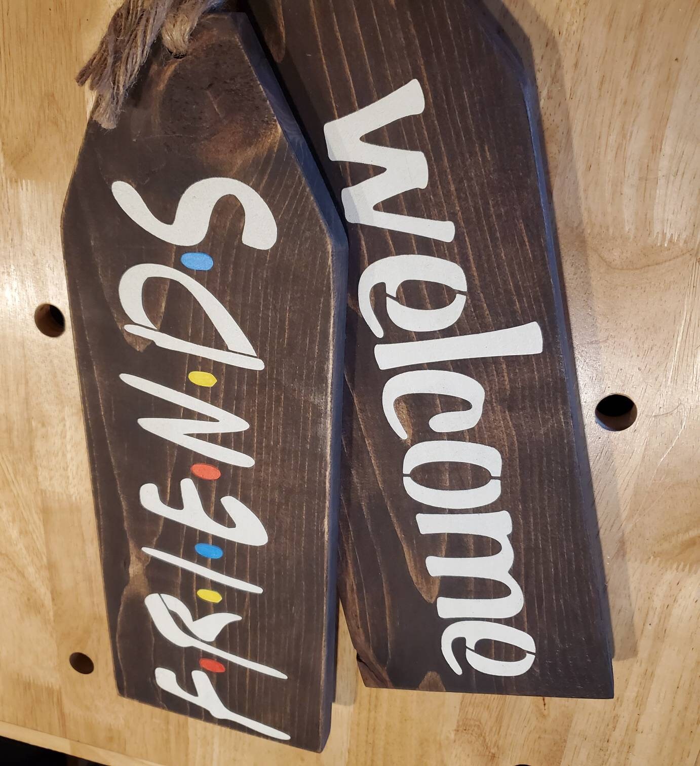 Friends Door Tag / Wooden Welcome Tag / Door or Wall Sign - Etsy