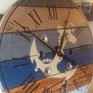 Rustic 32 Inch Nautical Cable Wire Spool Clock /anchor Clock ...