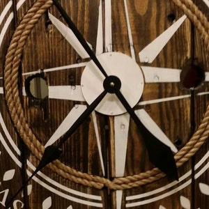 Nautical 32 Inch Wooden Wire Spool Clock / Housewarming Gift/ Rustic ...