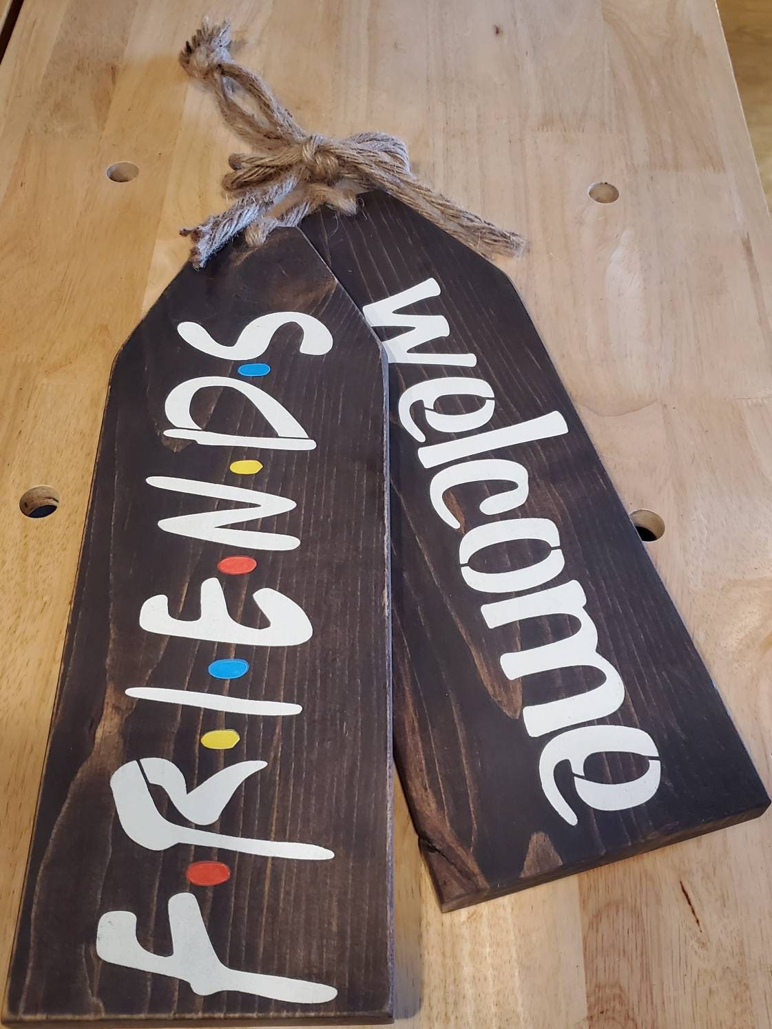 Friends Door Tag / Wooden Welcome Tag / Door or Wall Sign - Etsy