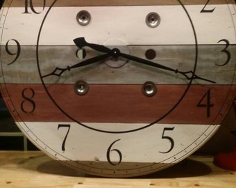 32 Inch Nautical Cable Wire Spool Clock/ Shabby Chic Wall | Etsy