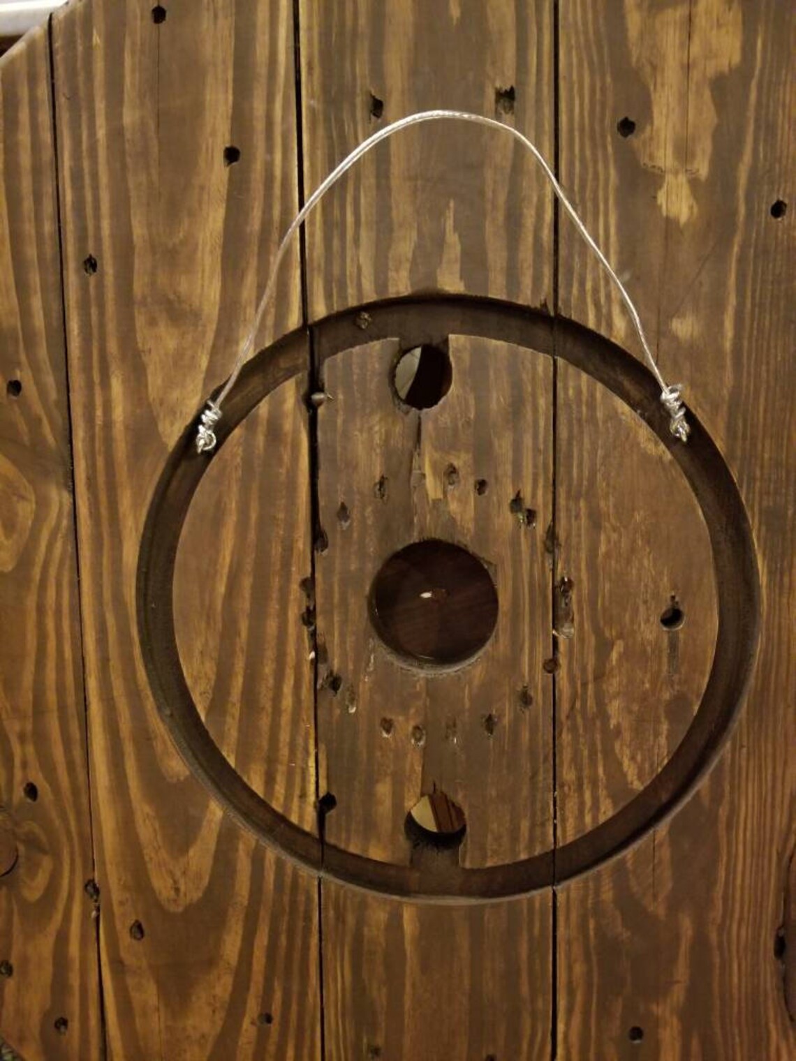 36 Inch Wooden Wire Spool Clock / Shabby Chic French Wine - Etsy