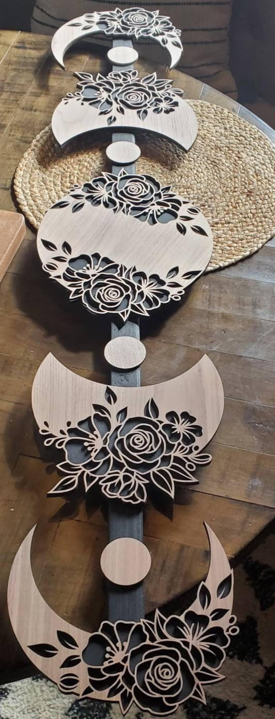 Glowforge Flower Moon Phase Svg - Etsy