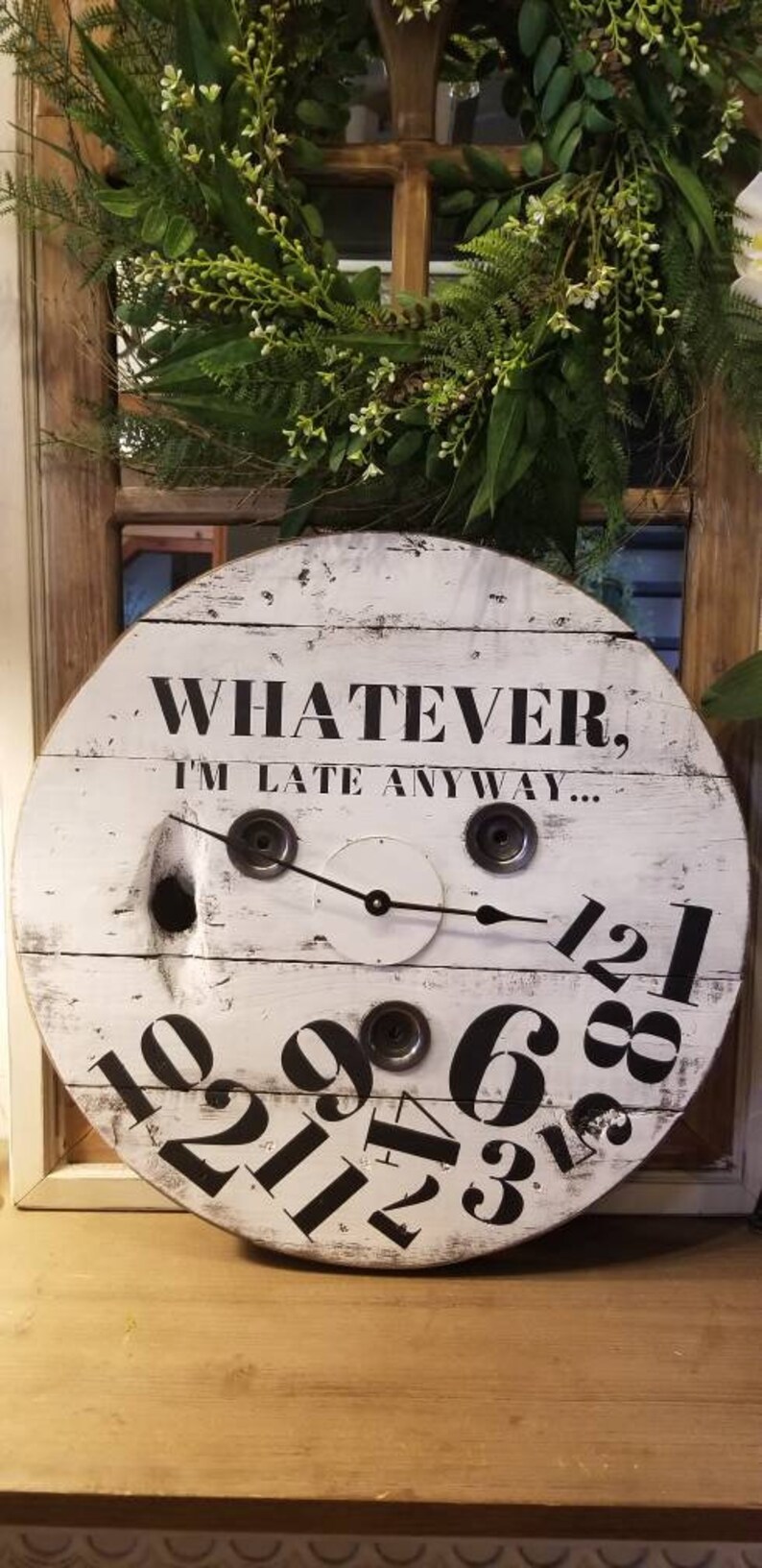 23 36 Inch Industrial Style Clock / Cable Wire Spool Clock / - Etsy