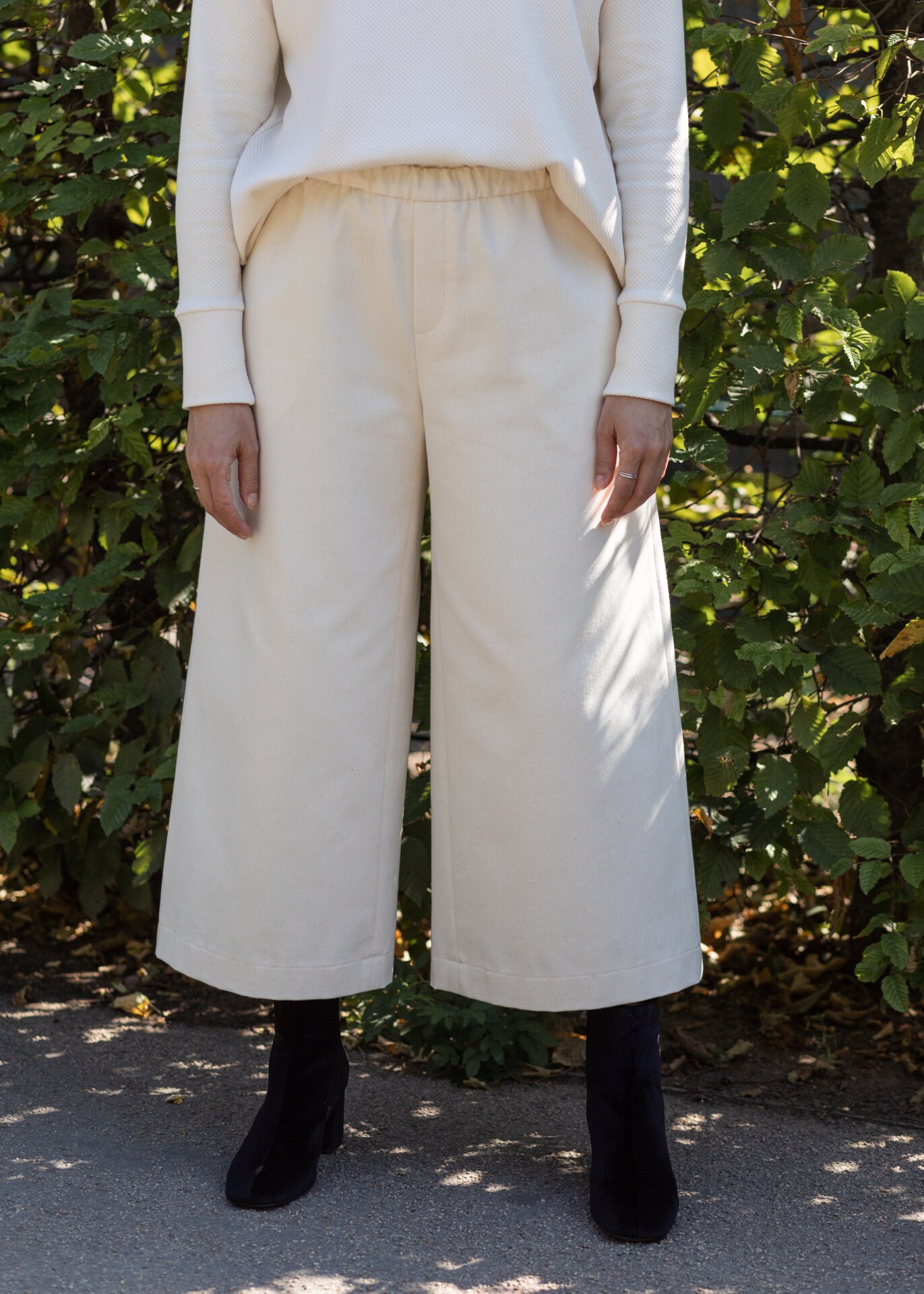 Organic Cotton Wide-leg TRIADIC Pants in Ecru - Etsy