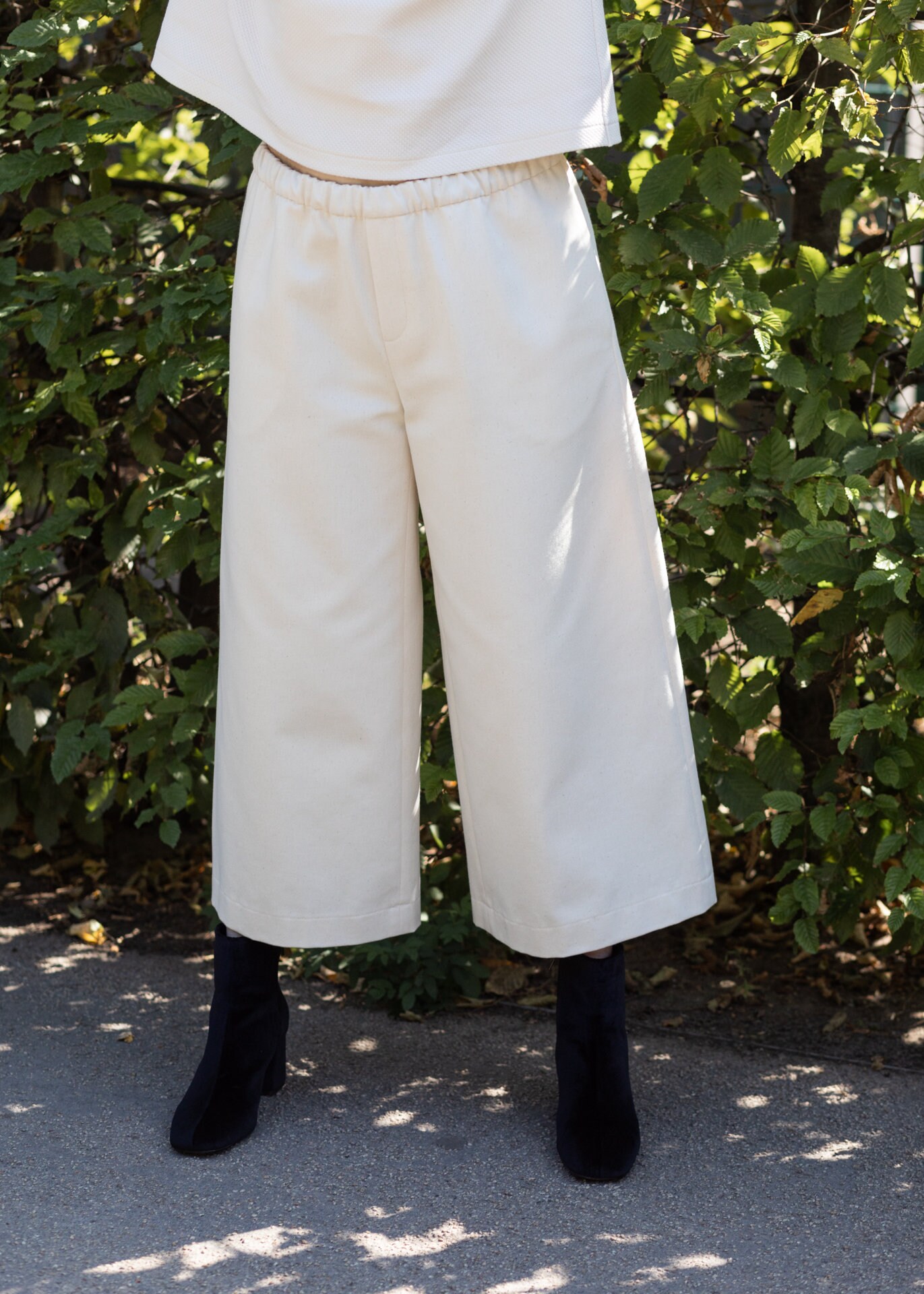 Organic Cotton Wide-leg TRIADIC Pants in Ecru - Etsy