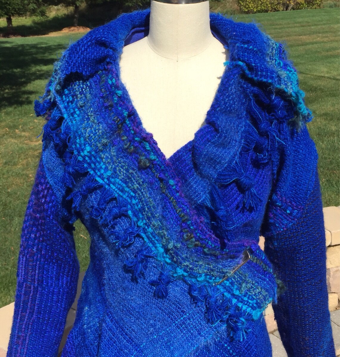 Handwoven Saori full length coat - Etsy Polska