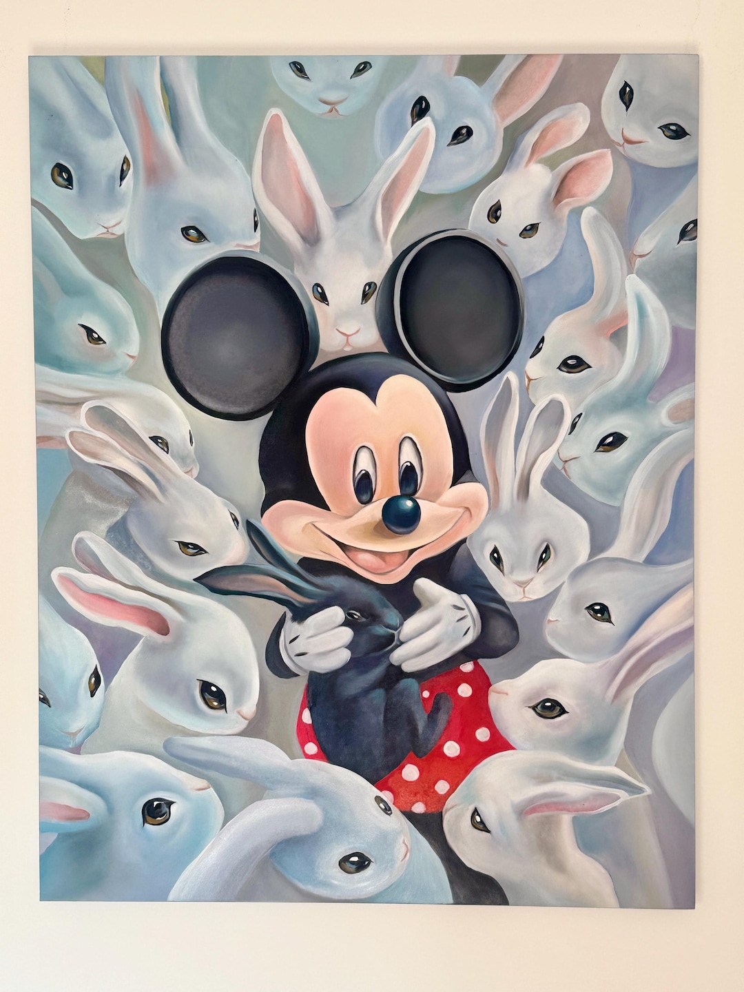 Mickey Mouse Oil Painting, Disney Surrealism and Realism Style, Black ...