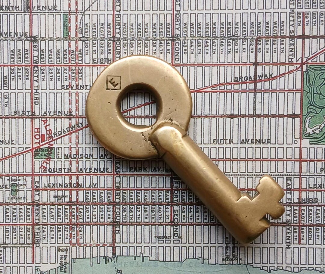 Antique ERIE Railroad Brass Switch Key, Diamond E Logo, Open Barrel - Etsy