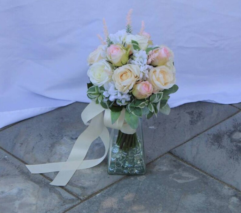 Spring Bouquet in Blush pink white and cream. Garden roses | Etsy