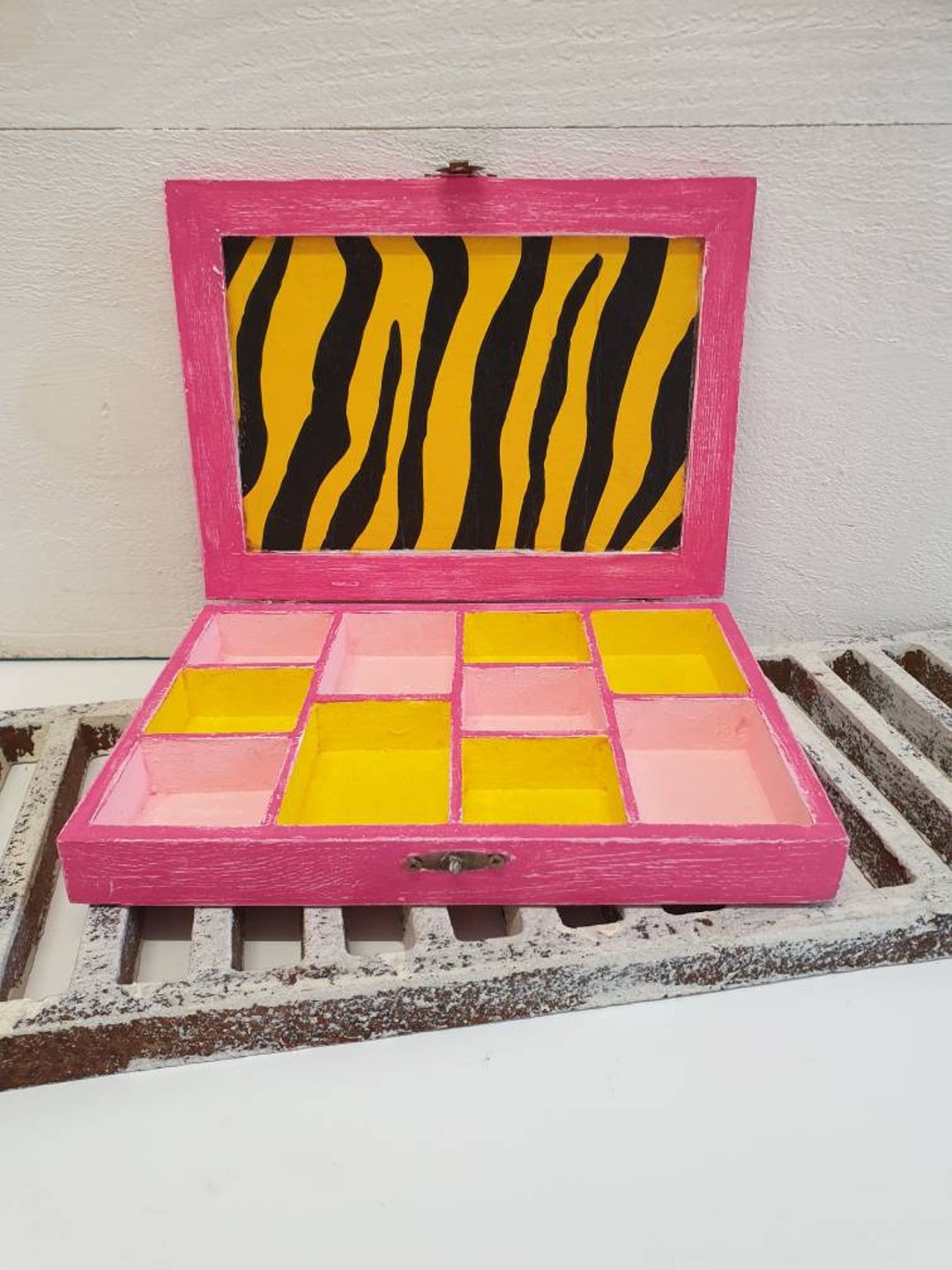 Jewellery Box in Tiger Print, Pink and Yellow, My "battenberg Cake ...
