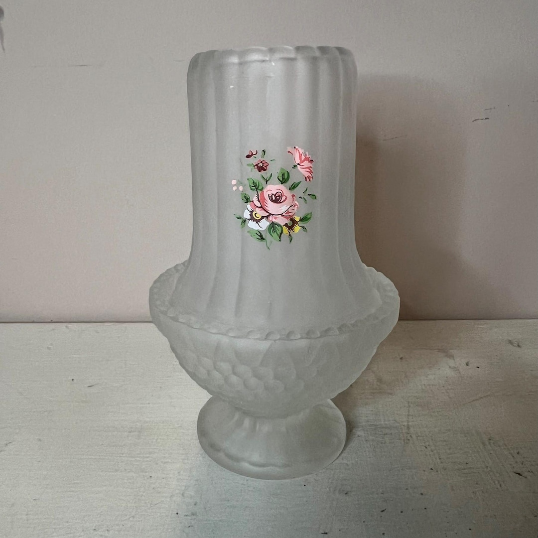 Vintage Satin Glass Hobnail Romantic Floral Fairy Lamp Fairy Light ...