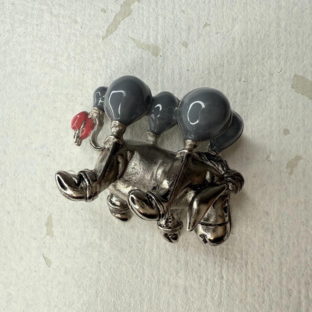 Vintage Disney Winnie the Pooh Eeyore Brooch Pewter Silver Tone Pin ...