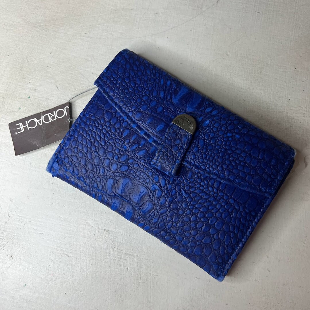 New Old Stock Vintage Jordache Cobalt Blue Faux Leather Purse Wallet ...