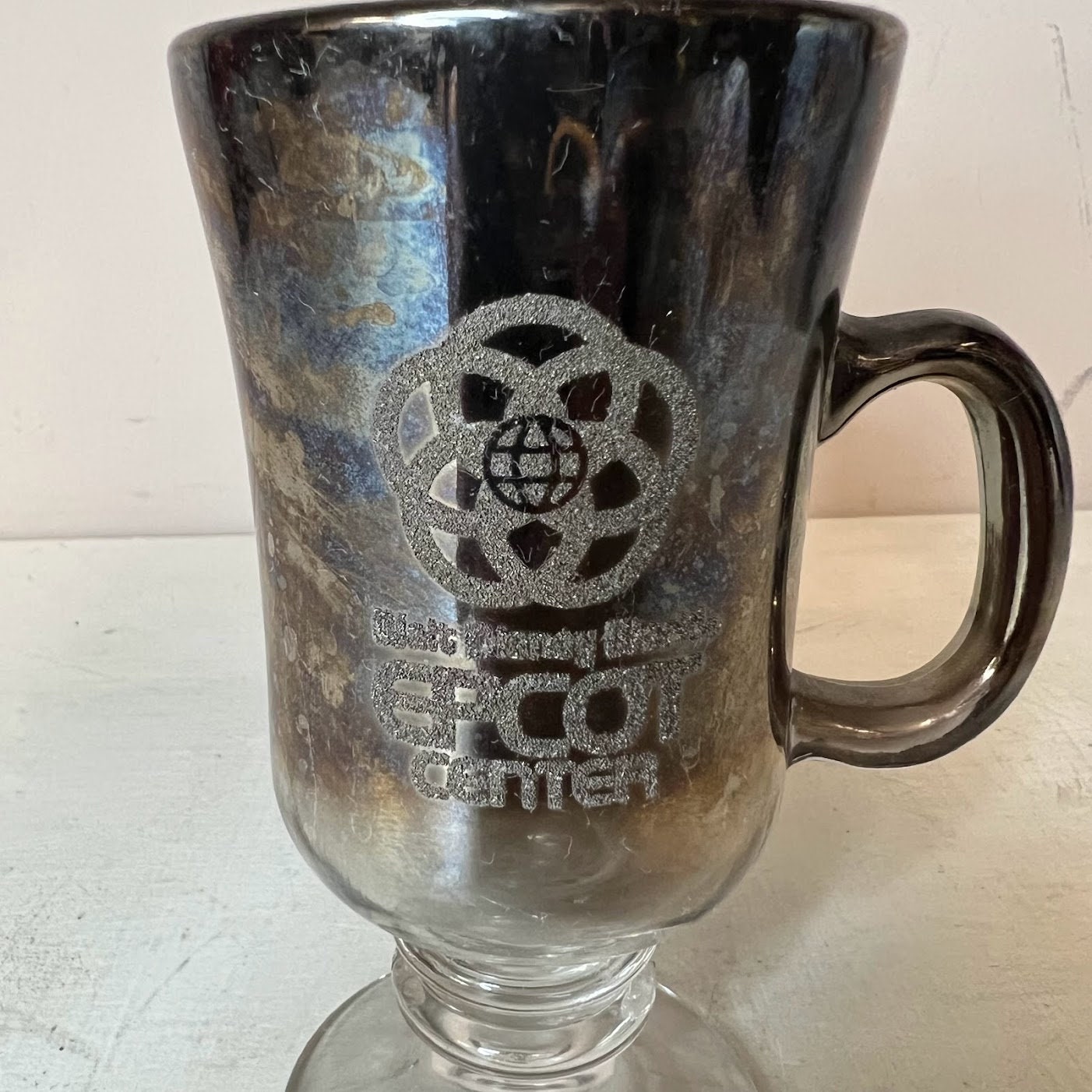 Vintage Disney World Epcot Center Glitter Detail Mirror Smoked Cup ...
