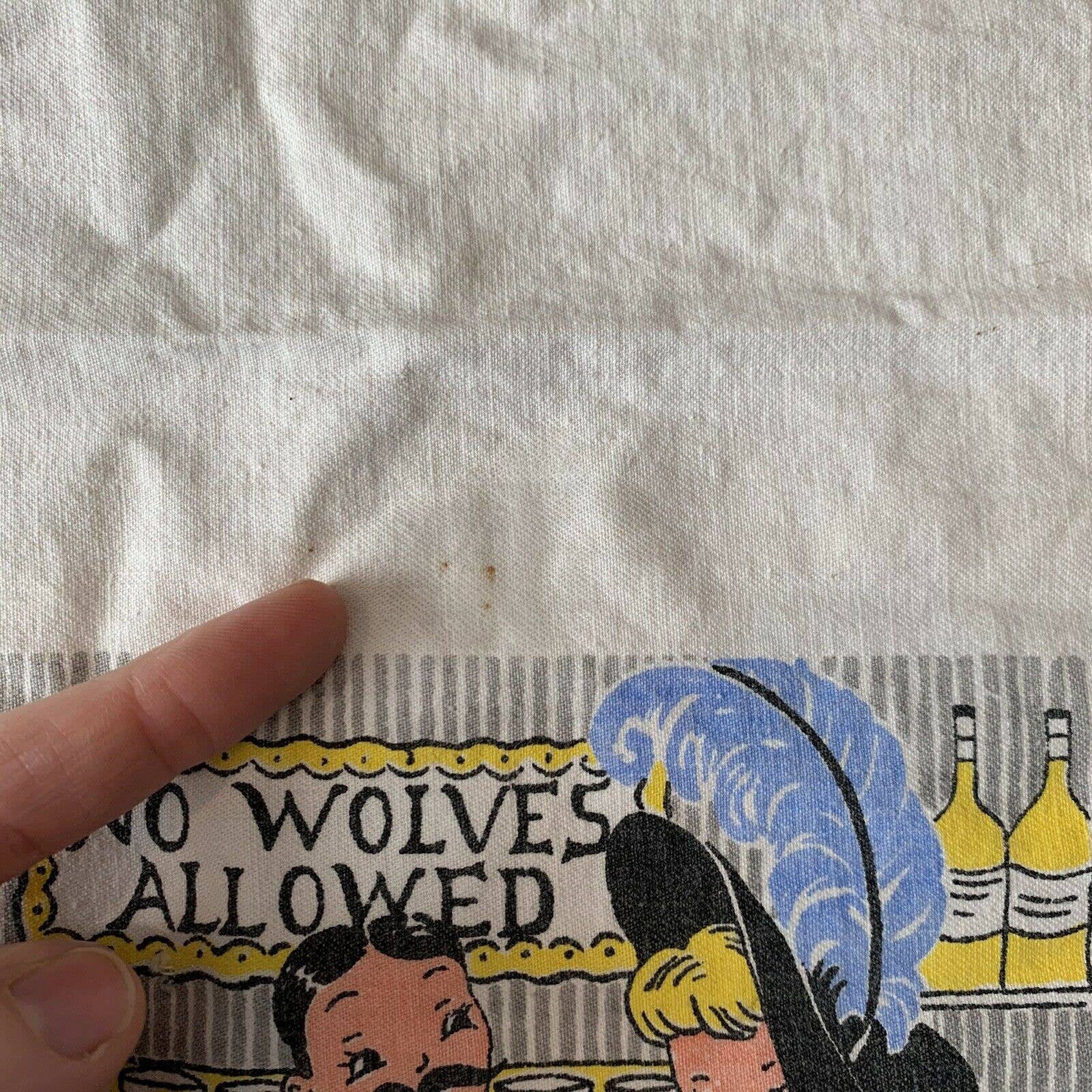 Vintage No Wolves Allowed Kitchen Towel, Vintage Bar Decor, Vintage Man ...