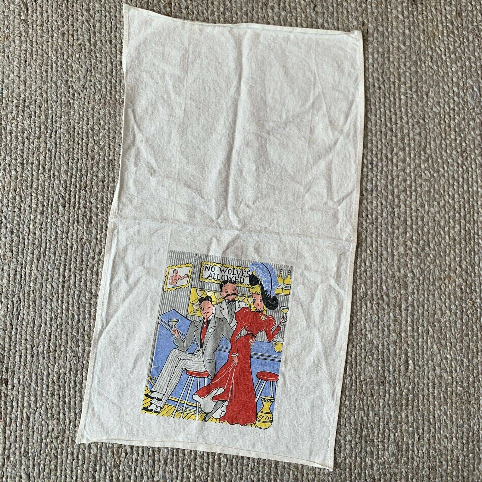 Vintage No Wolves Allowed Kitchen Towel Vintage Bar Decor | Etsy