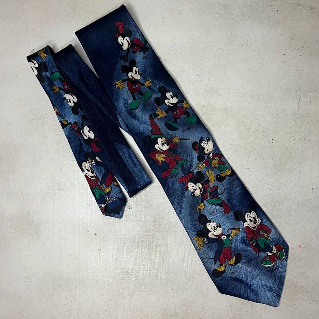 Vintage Disney Mickey Mouse Through the Ages Neck Tie, 1990s Disney ...