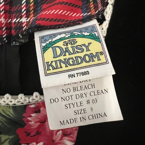 Vintage Daisy Kingdom Tartan Plaid Floral Velvet Holi… - Gem