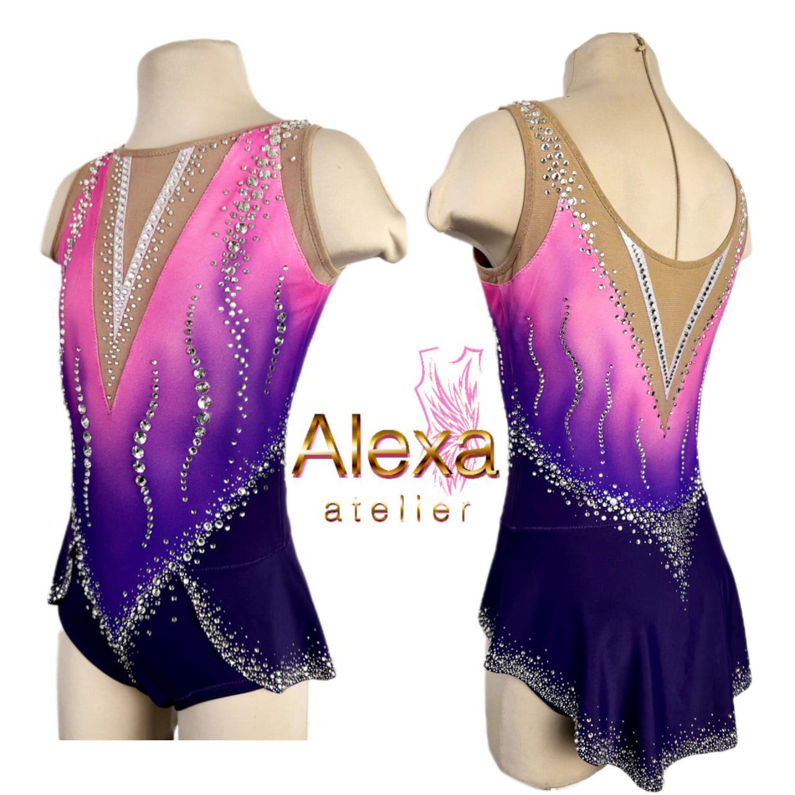 Custom Rhythmic Gymnastics Leotard, Handmade, Crystal Decor ...
