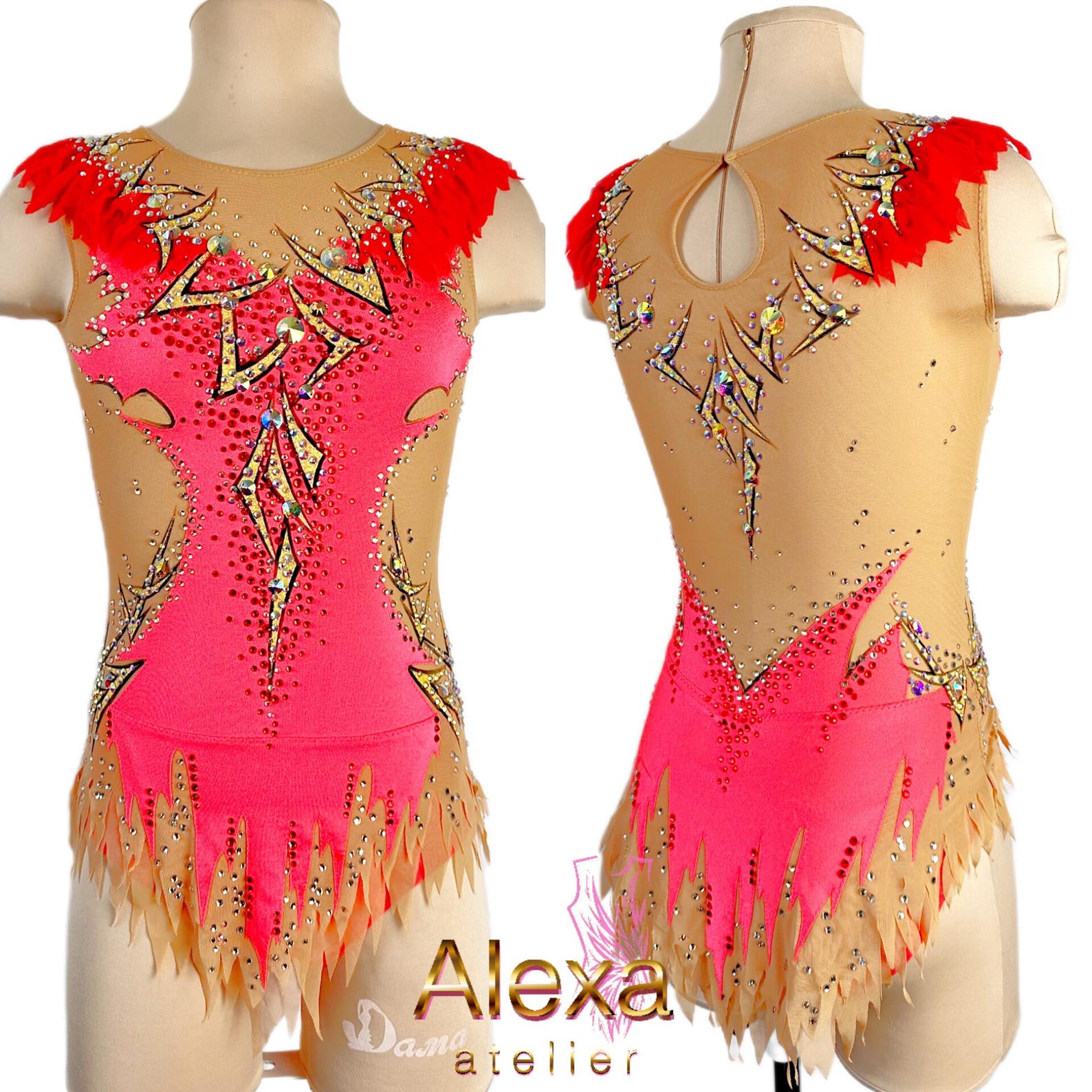 Custom Rhythmic Gymnastics Leotard, Handmade, Crystal Decor ...