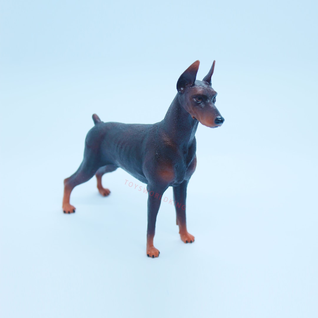 1/6 Scale Small Dobermann Dog Model Figurine Animal Toy for 12 in ...