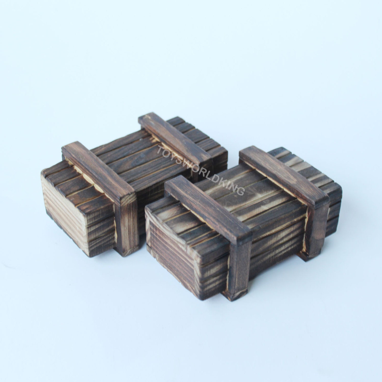 2 OF 1/6 Scale Wooden Crate Weapon Box Unopenable Model Fits 12" Action ...