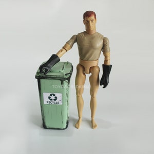 1/6 Scale Dirty Look Trash Can Rubbish Bin Model Mini Toy for 12in Doll ...