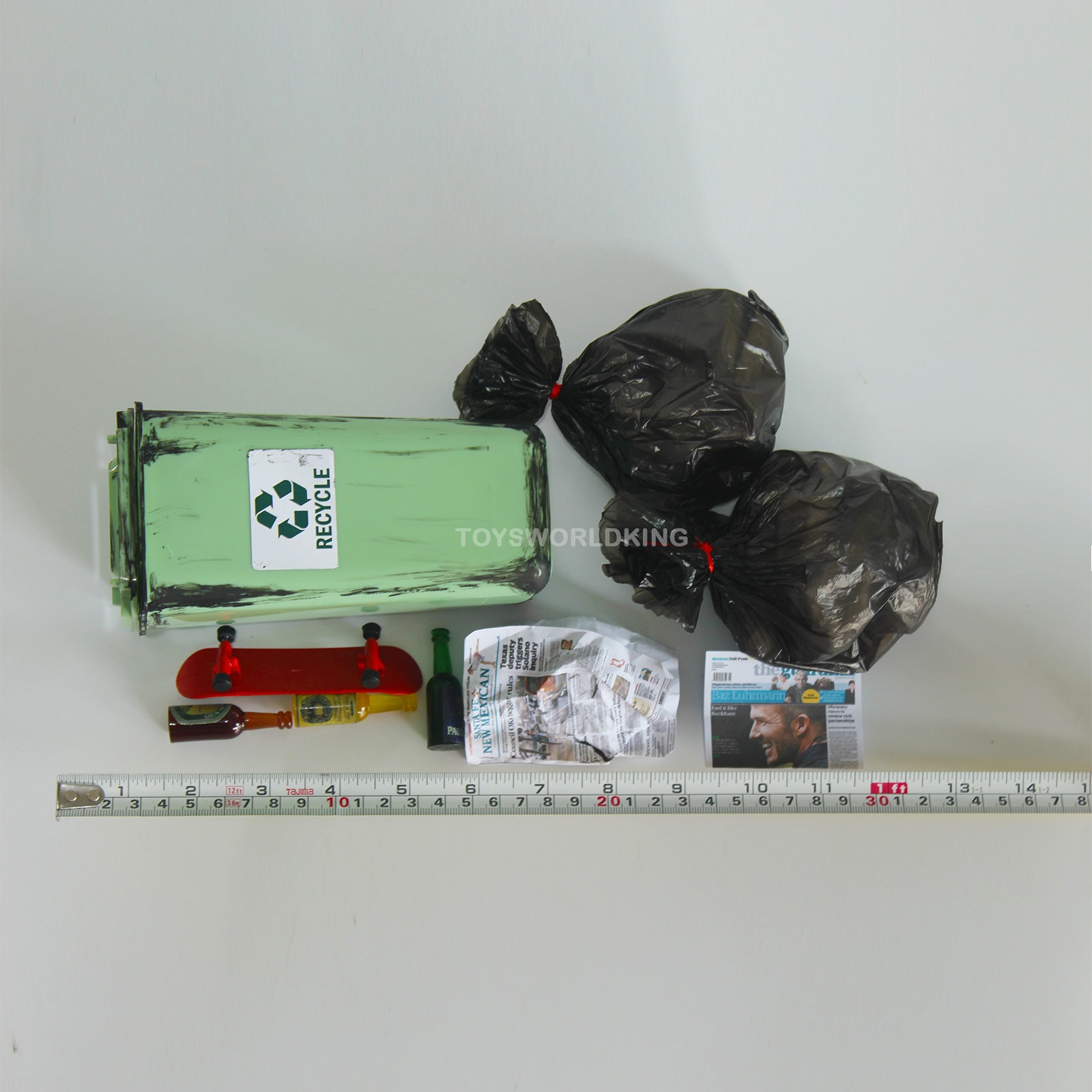 1/6 Scale Dirty Trash Can Rubbish Bags Bottles Garbage Set for - Etsy