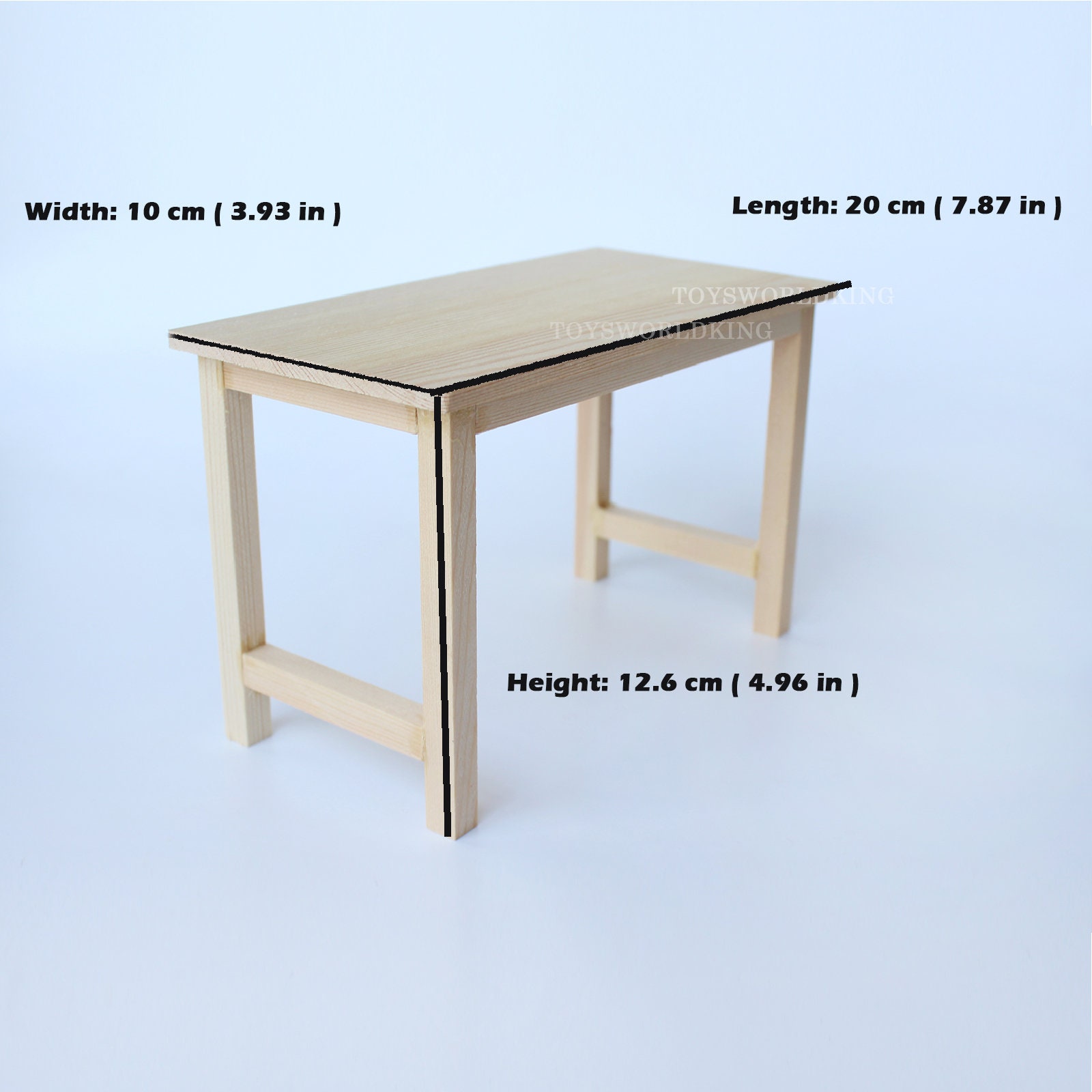 1:6 Scale Handmade Wooden Unpainted Table Desk Model Toy for - Etsy