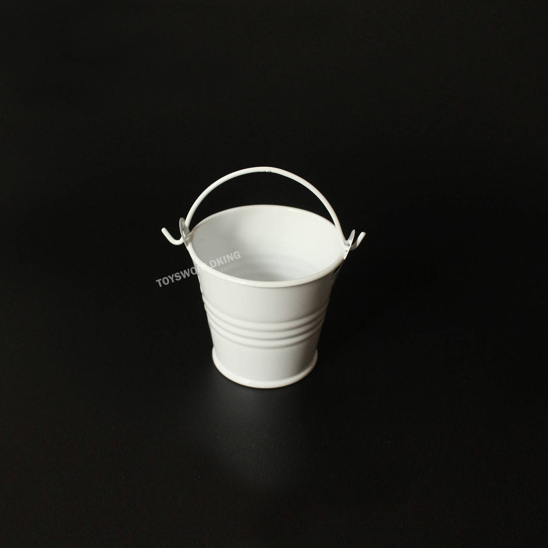 1:6 Scale Metal Buckets White Color Iron Model Toy Fits 12"in Action ...