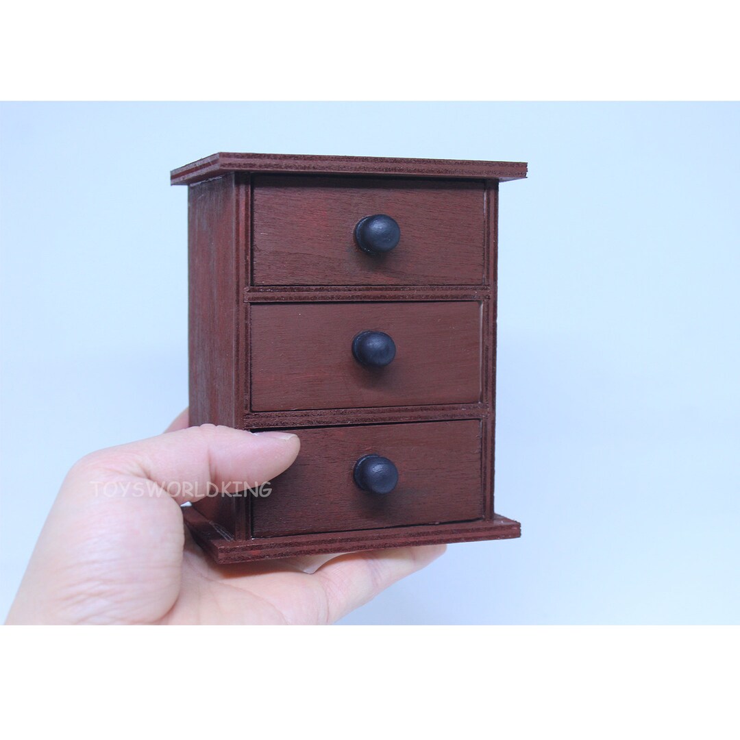 1/6 Scale Drawers Cabinet Locker Wooden Model Mini Toy for Action ...