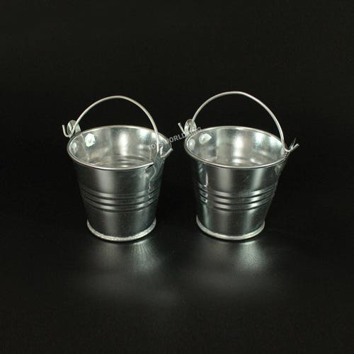 2 X 1:6 Scale Metal Buckets Silvery Color Iron Model Toy Fits - Etsy