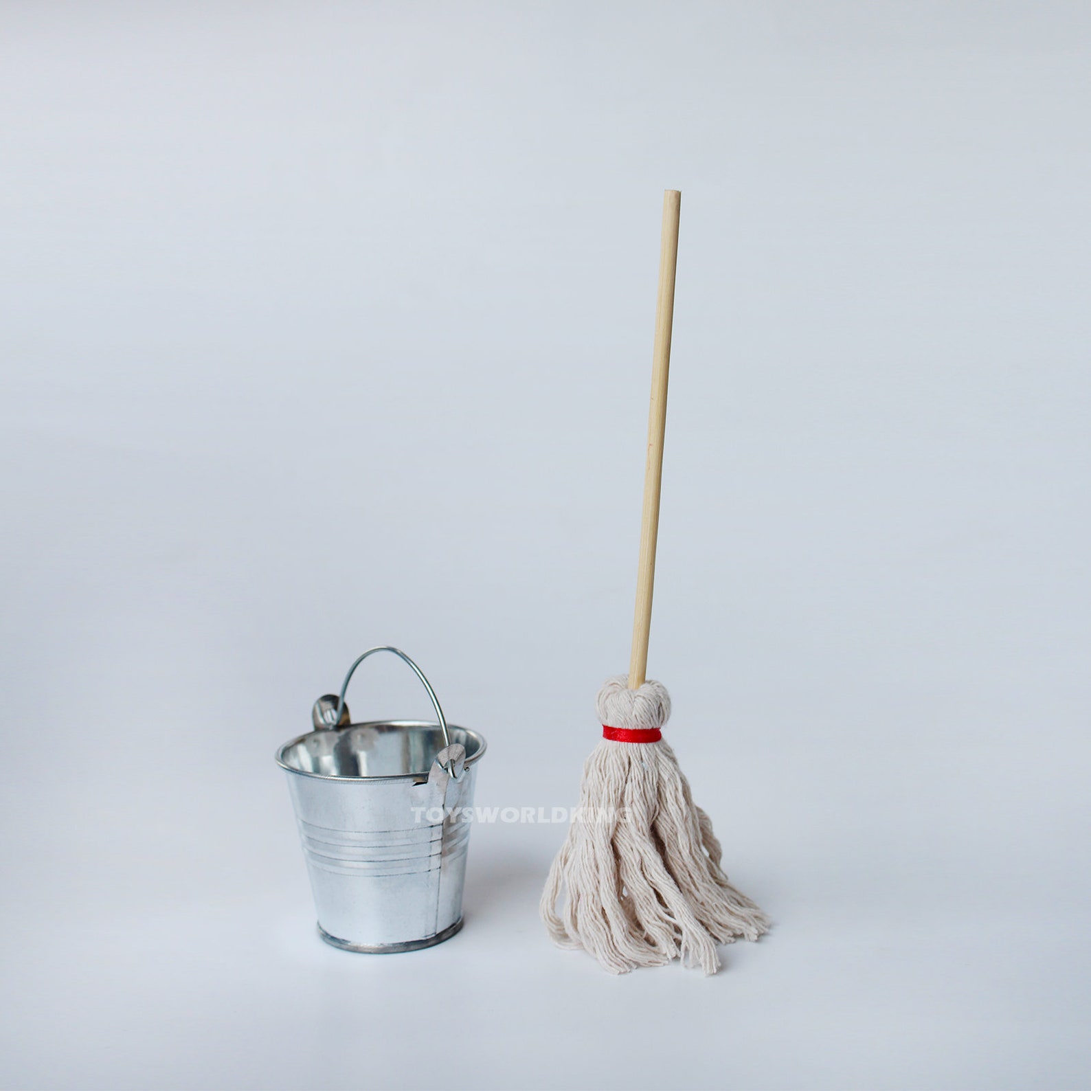 1:6 Scale Handmade Mop and Bucket Model Mini Toy for - Etsy