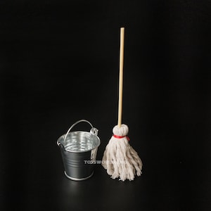 1:6 Scale Handmade Mop and Bucket Model Mini Toy for - Etsy