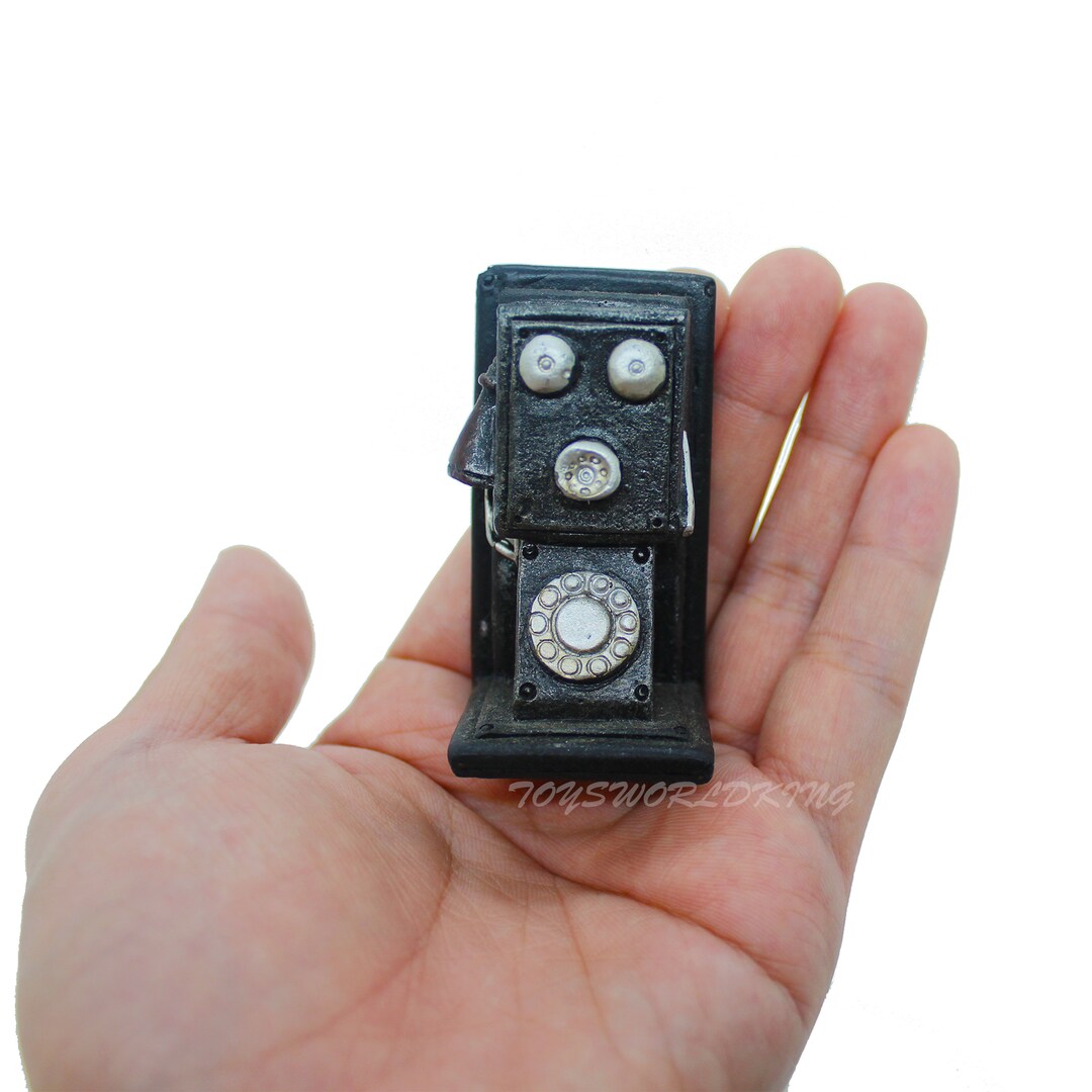 Miniature Vintage Wall Telephone Classical Style Black Model Mini Toy ...
