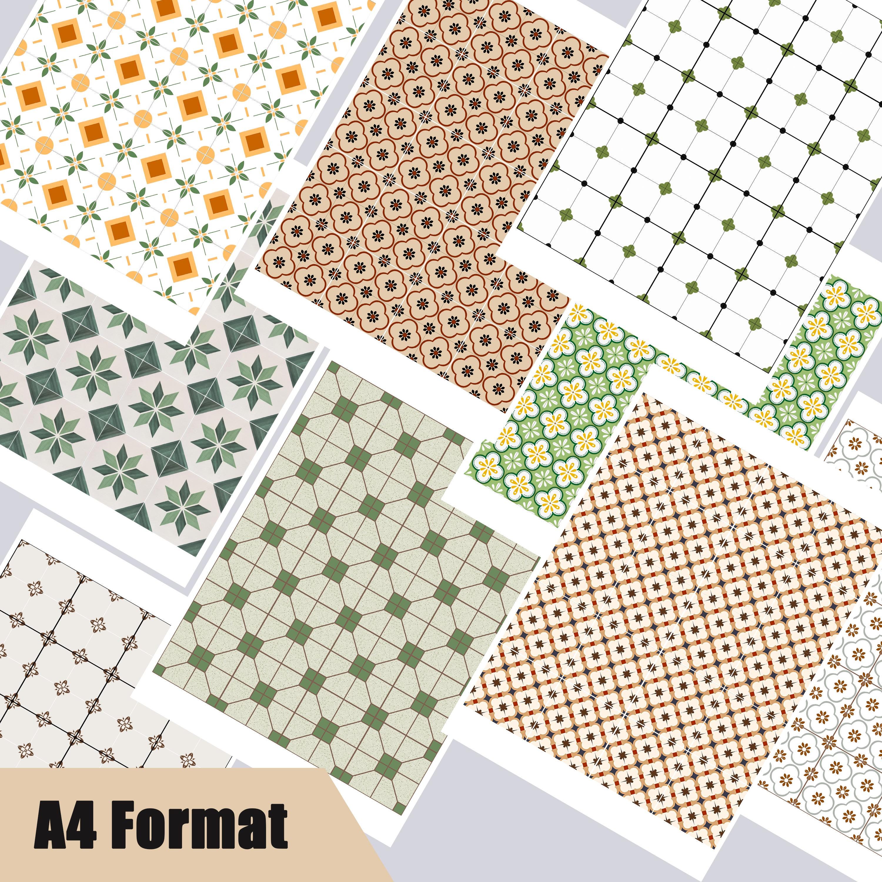 Printable Ceramic Tiles Set, 1/6 Scale Diorama Background, A3 & A4 PDF ...