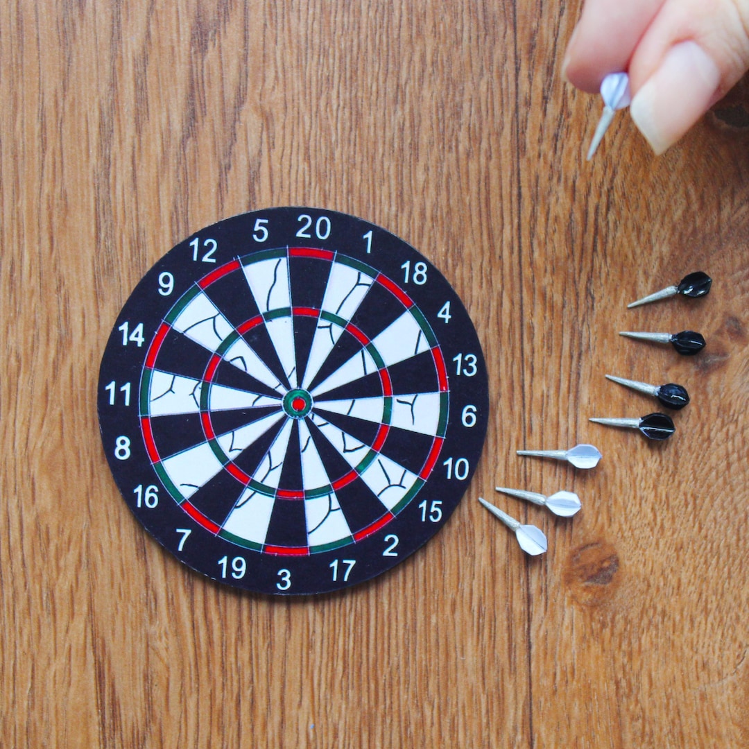 1/6 Scale Handmade Dart Board With Darts: Miniature Doll Toy Set - Etsy