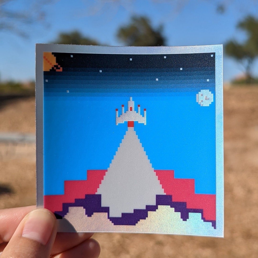 Pixel Launch || Holographic || Laptop Sticker || Water Bottle Sticker ...