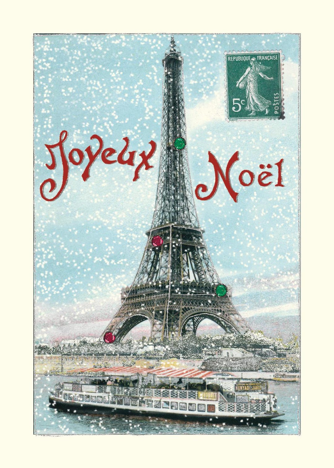 Box of 10 Greeting Card, Paris Christmas Card Joyeux Noel - Etsy
