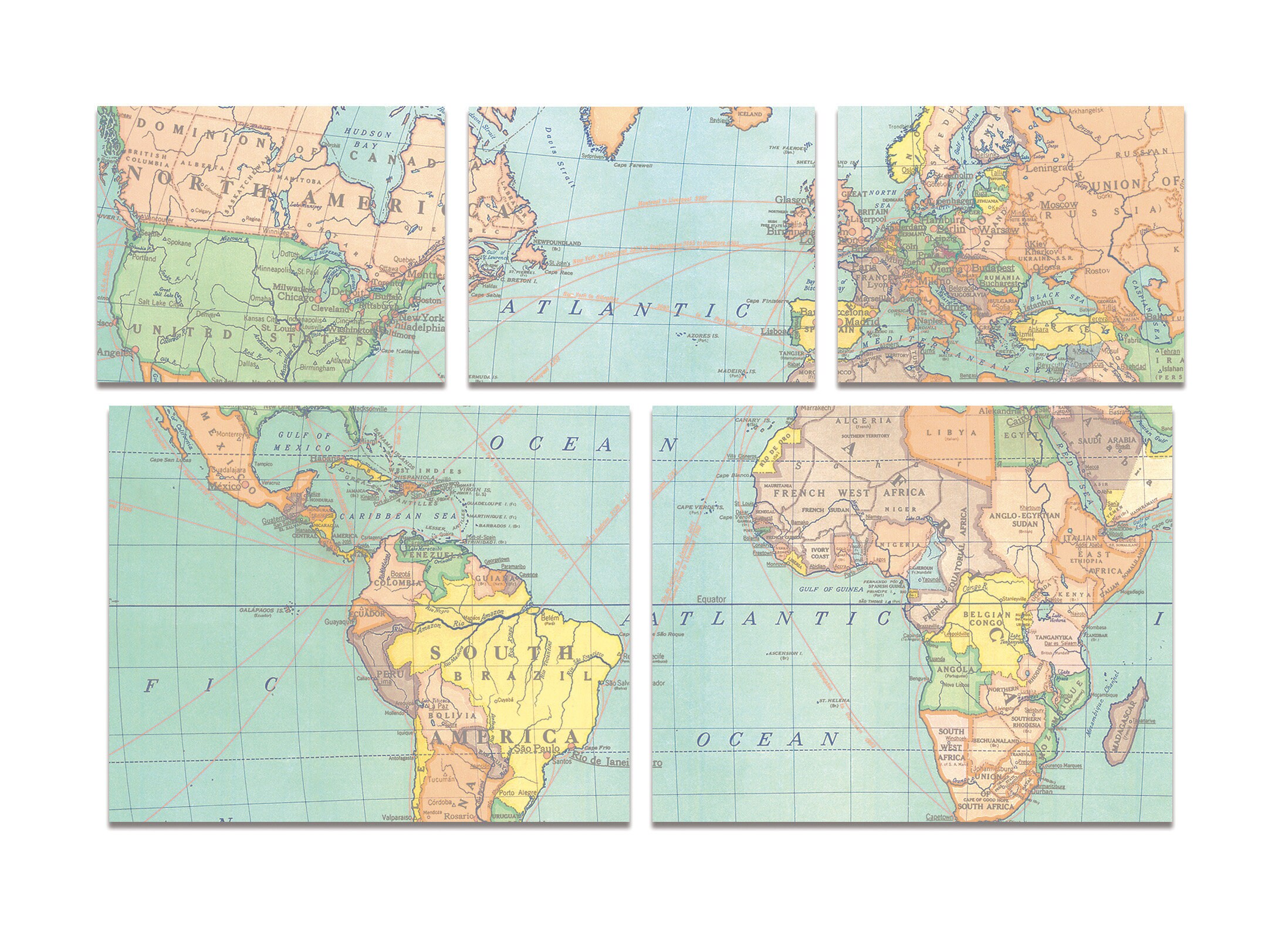 Cavallini Sticky Notes Map - Etsy